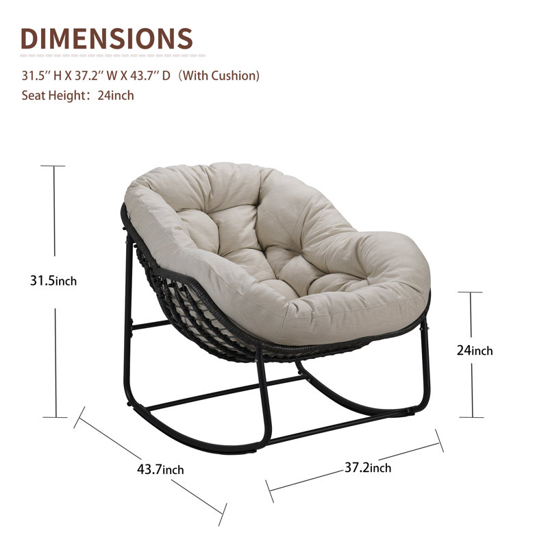 Latitude Run® Keylli Indoor/Outdoor Rocking Chair Rattan Rocker Chairs ...