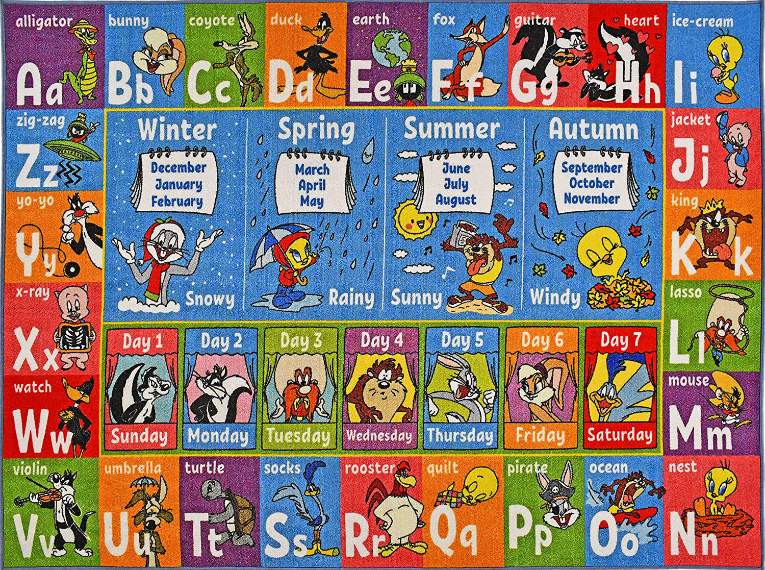 Zoomie Kids Looney Tunes ABC Alphabet Seasons Months Days Educational ...