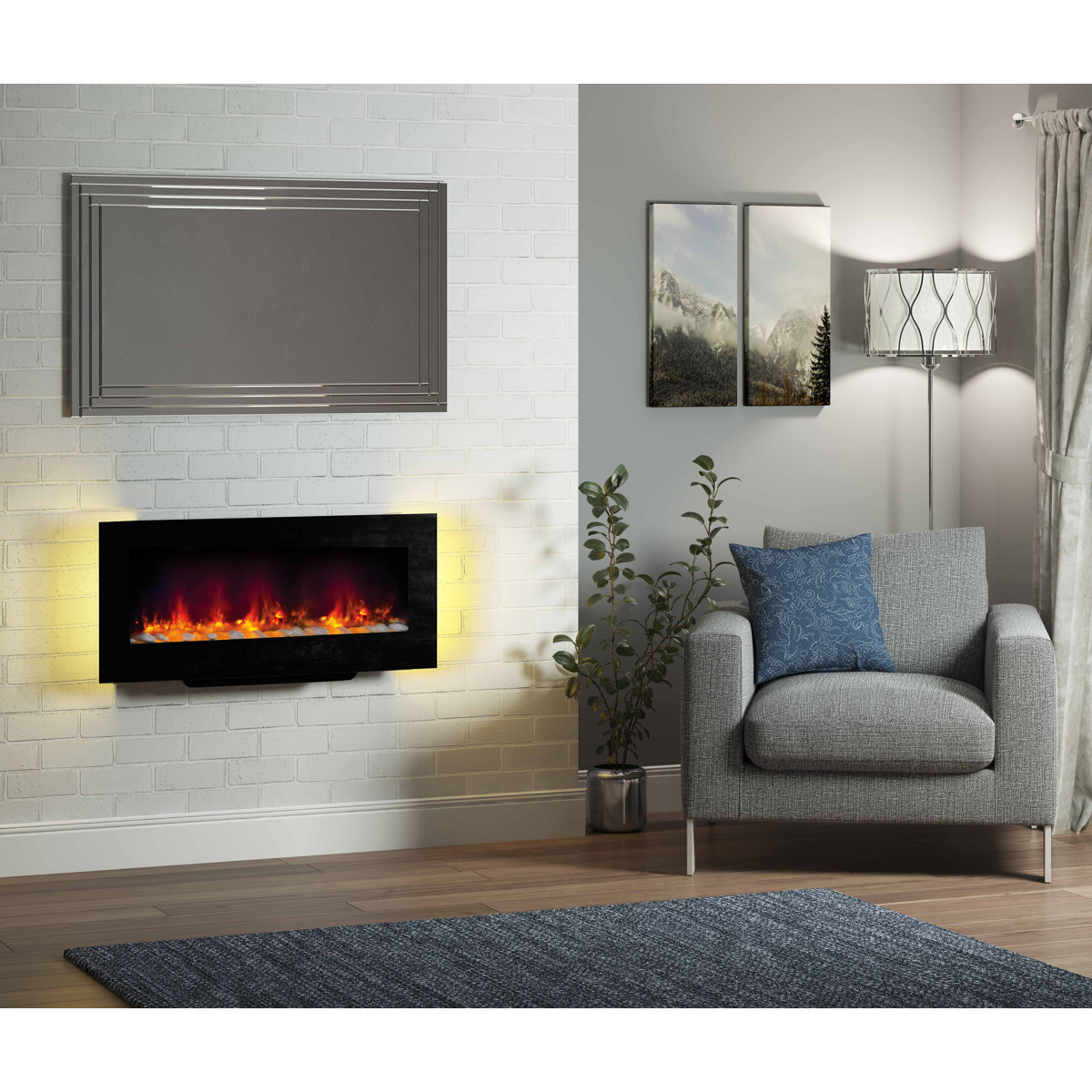 Flare Amari Electric Wall or Freestanding Fire & Reviews | Wayfair.co.uk