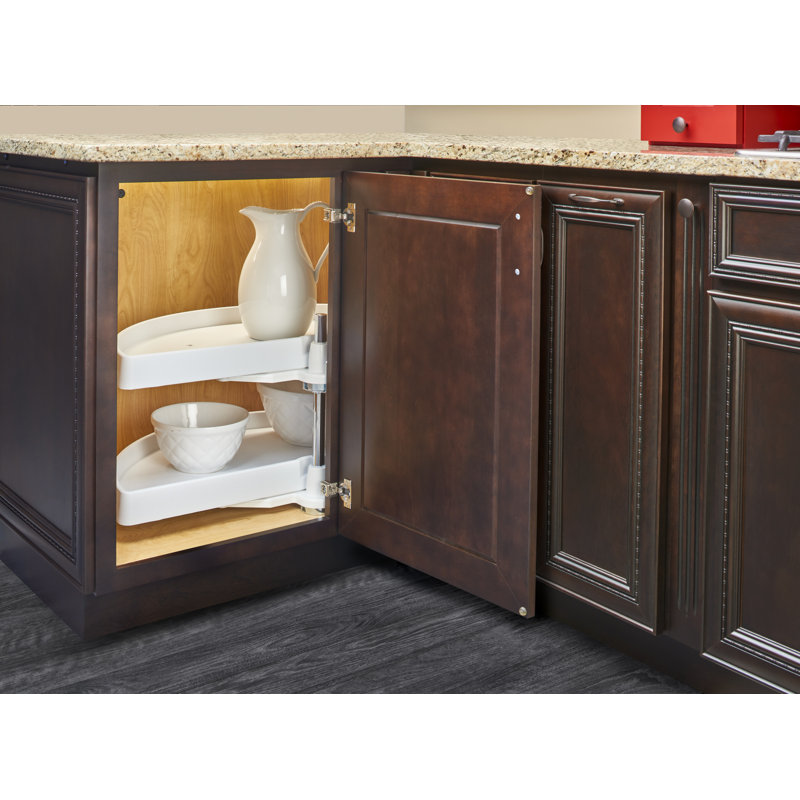 Rev-A-Shelf Polymer Pivot Out Half Moon 2-Shelf Organizer for Blind ...