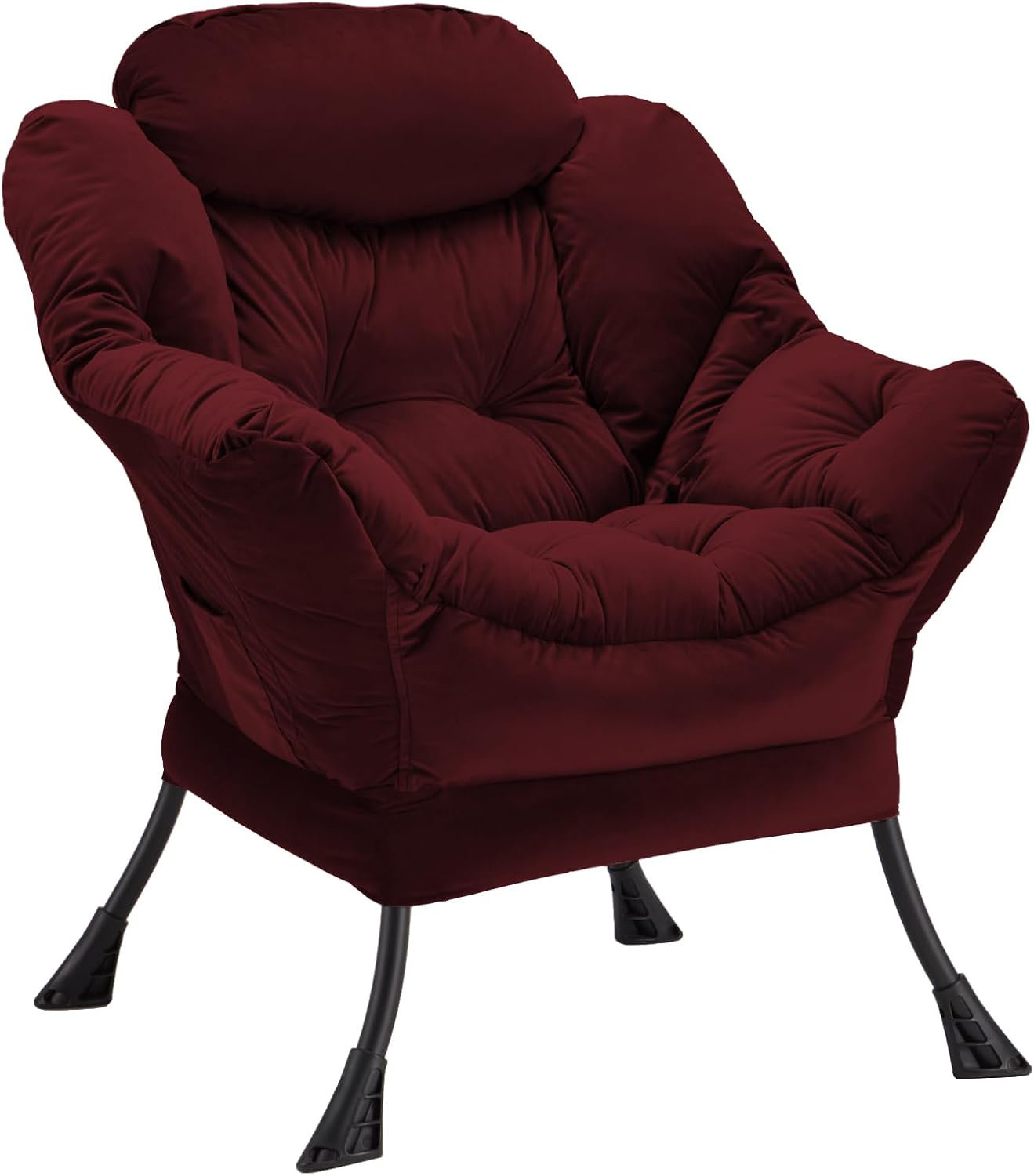 Corrigan Studio® Velvet Upholstered Lazy Chair With Thick Padding, Wide ...