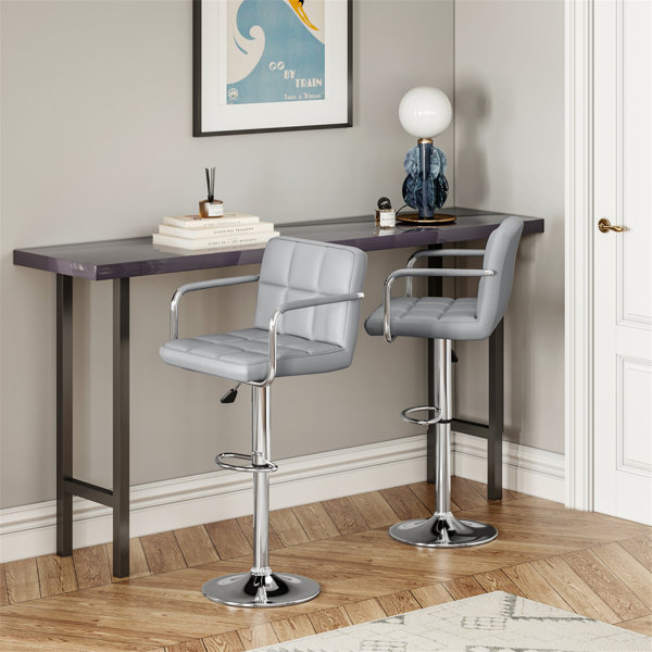 Metro Lane Bar Stools Set Of 2, Breakfast Bar Stool With Armrest And ...