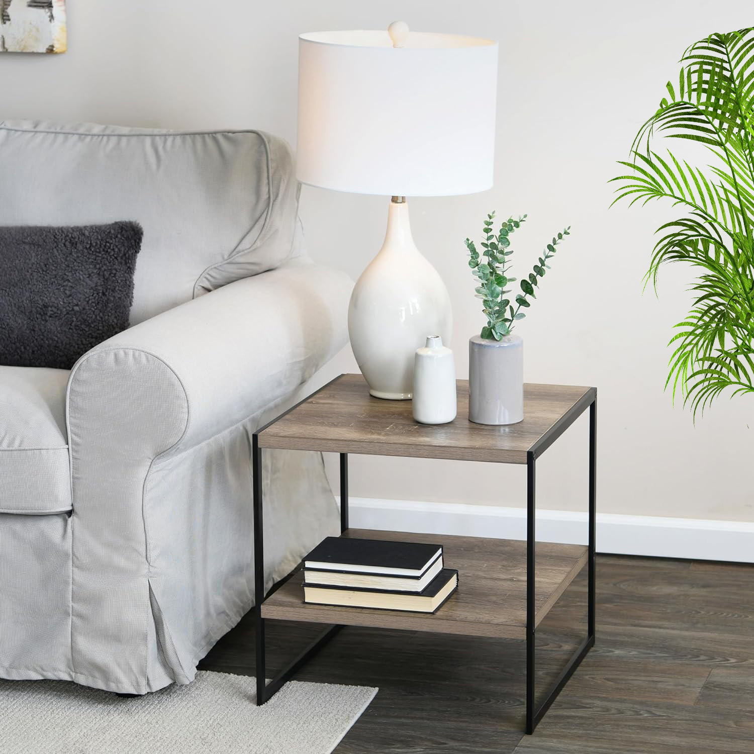 AKLOV Square Side End Table with Storage Shelf - Wayfair Canada