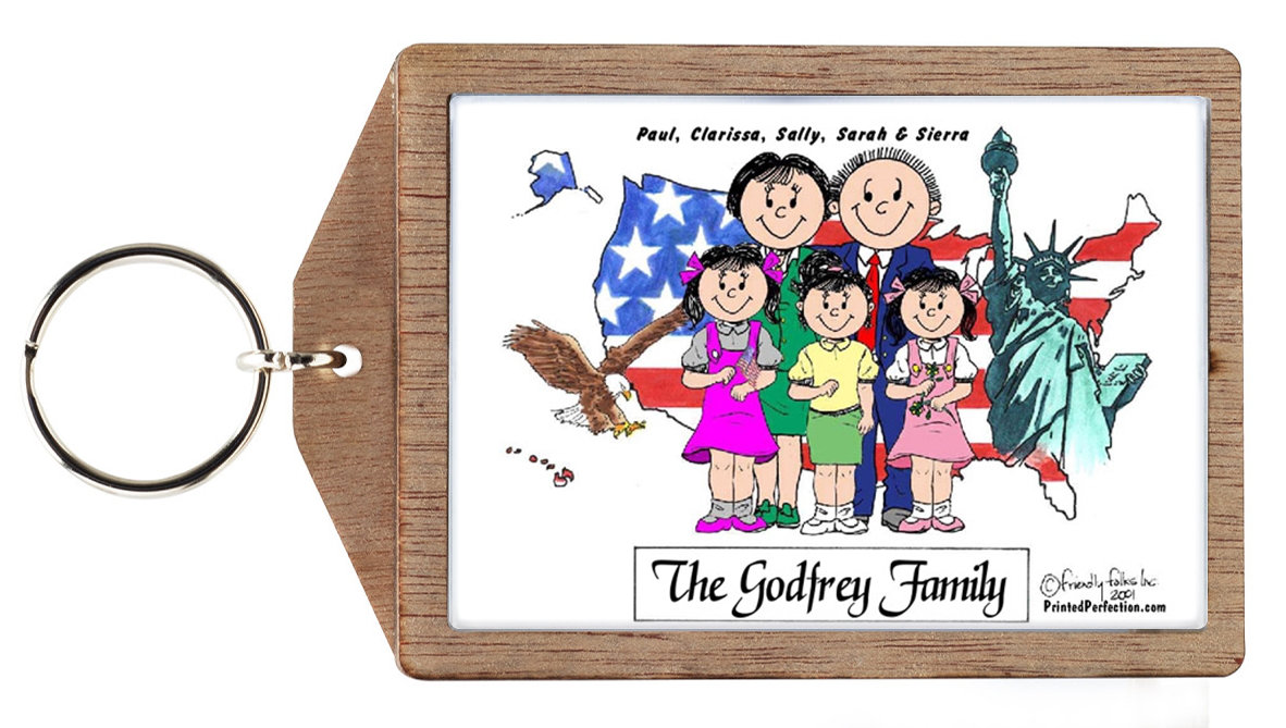 Printed Perfection Personalized Patriotic Couple - Three Girls Key ...