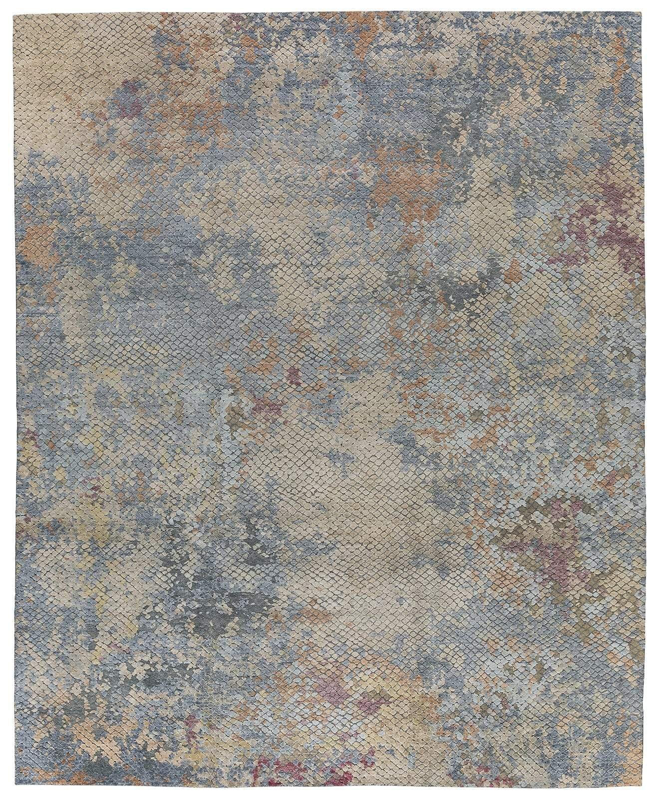 Tufenkian Foundry Rectangle Abstract Hand-Knotted Wool/Silk Area Rug in ...