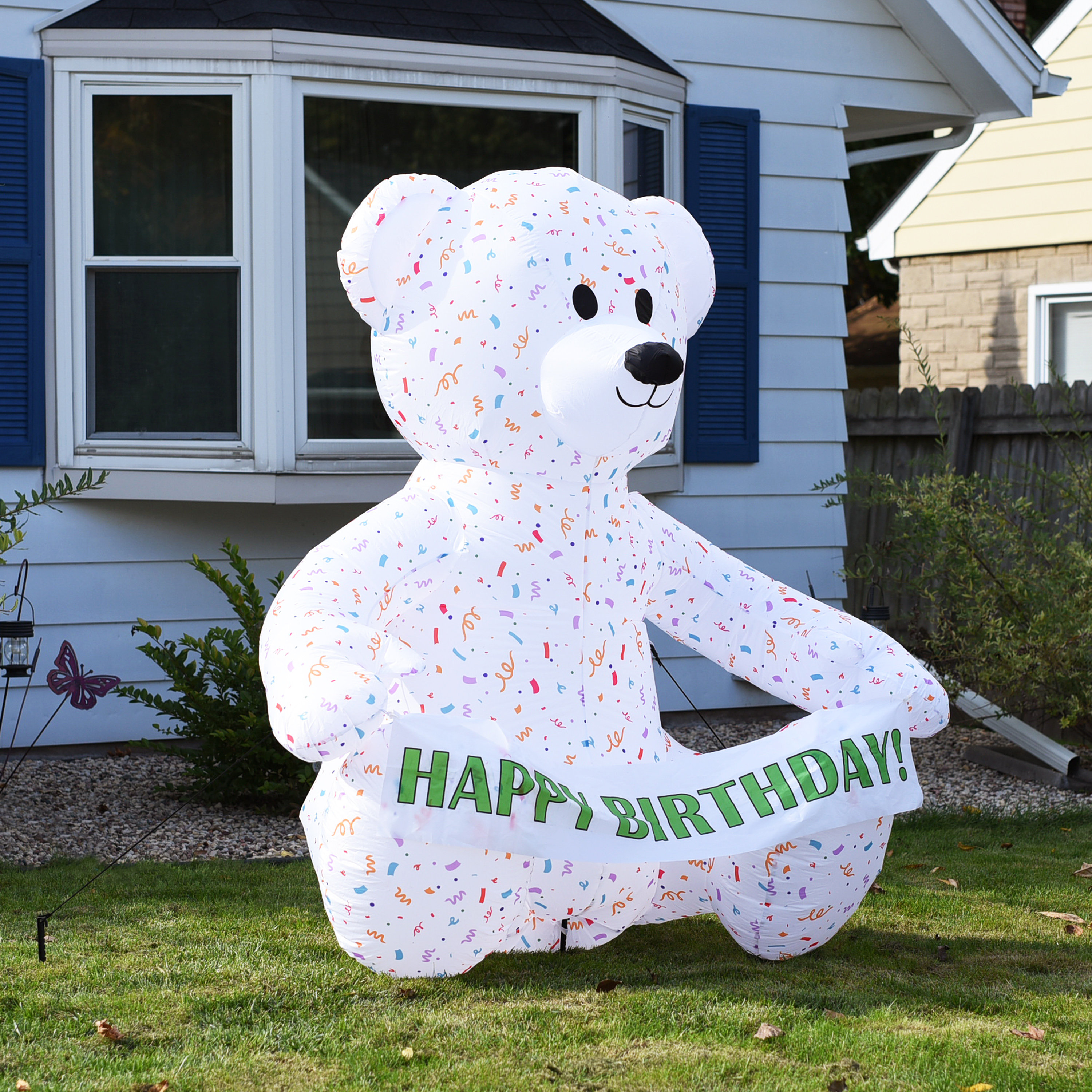 The Party Aisle™ Sprinkles Celebration Bear with 5 Banners Inflatable ...