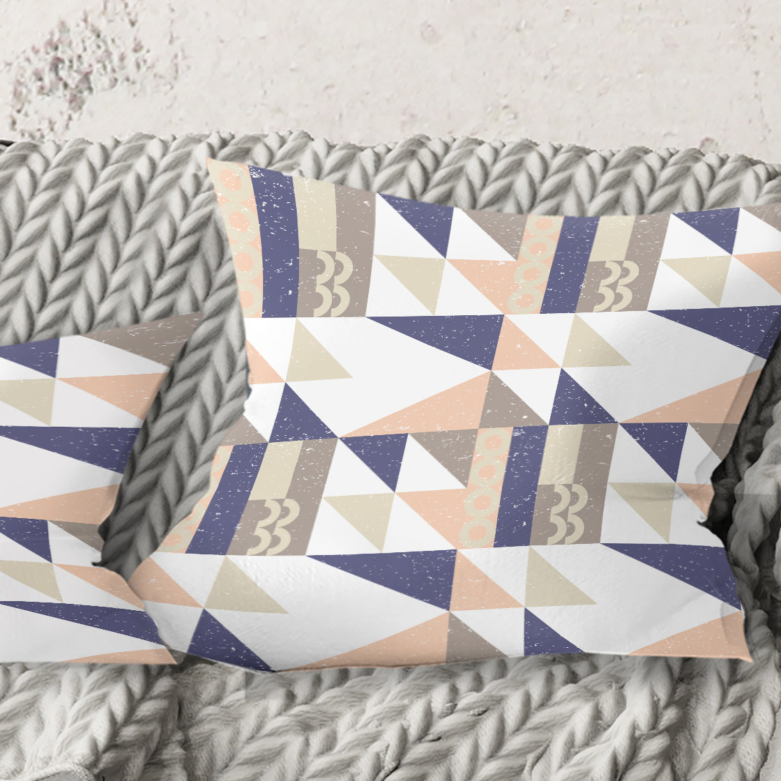 Design Art Retro Geometric Design X - Mid-Century ModernPrinted Throw ...