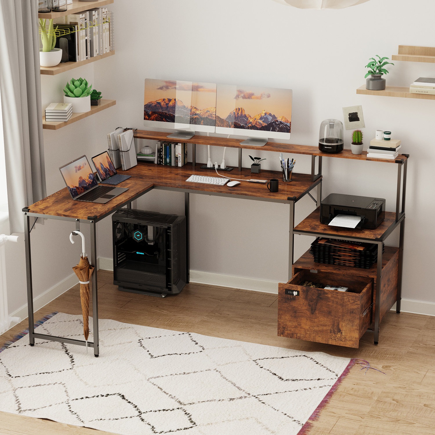 Borough Wharf Matcovich 160cm W L-Shaped Writing Desk & Reviews ...