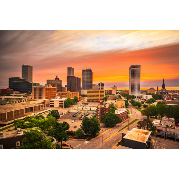 Ebern Designs Tulsa, Oklahoma Skyline On Canvas by Sean Pavone Print ...