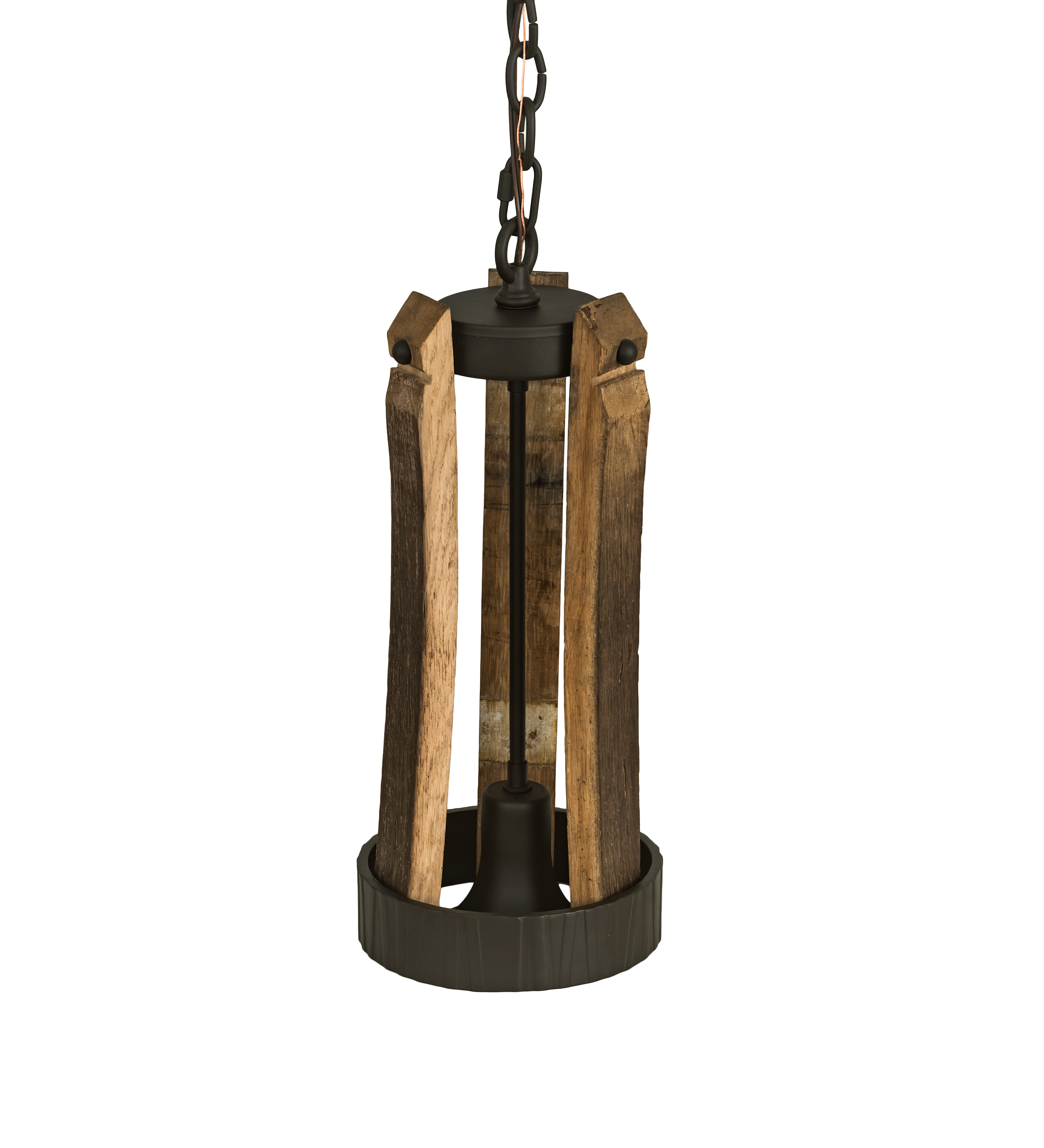 Foundry Select Barrel Stave 1-Light Single Geometric Pendant | Wayfair