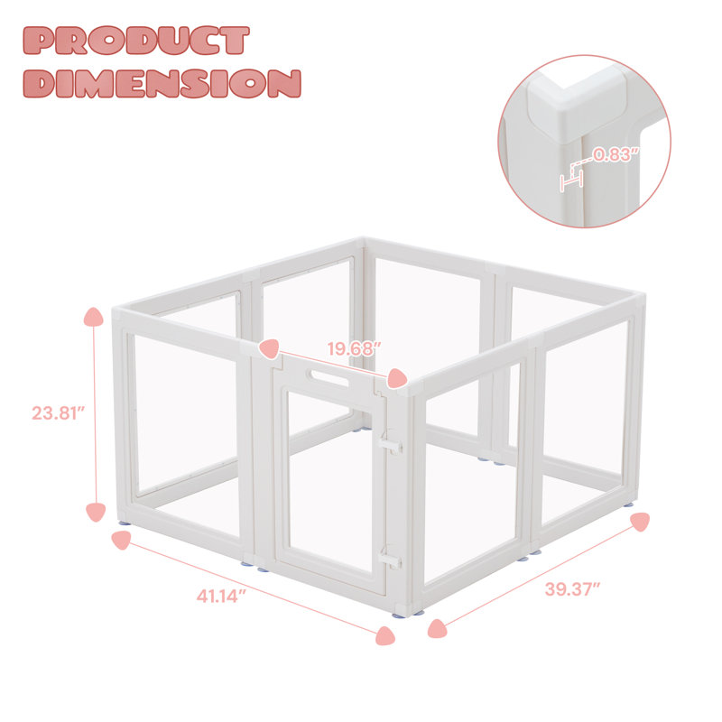 EROMMY 8-panel Pet Pet Pen With Door, Easy Assembly Dog Playpen, Pet ...