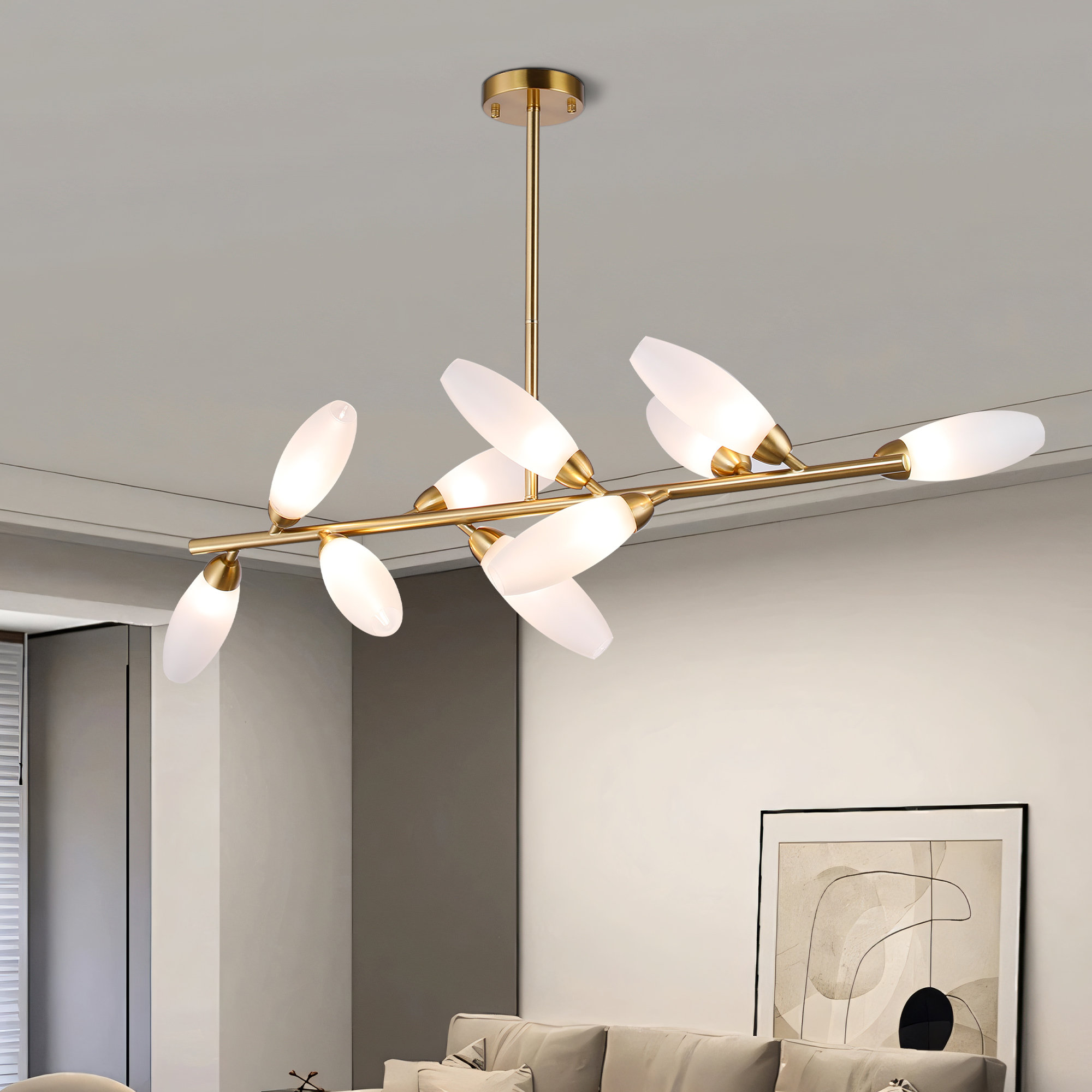 Mercer41 10-light Jewelry Gem Gold Finish Linear Pendant Lamp | Wayfair