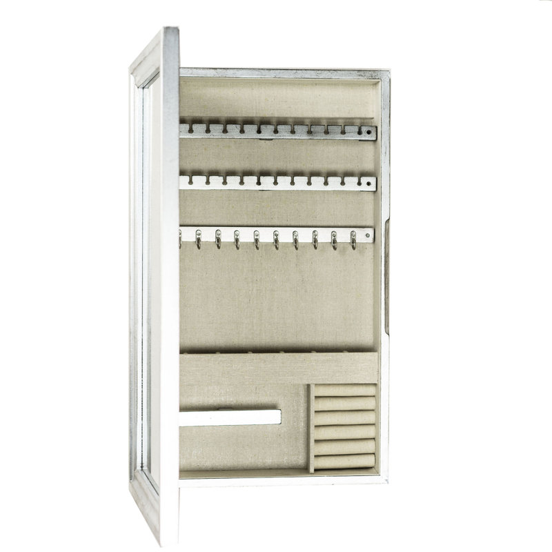 Loon Peak® Storage Mirror Wall Mounted Jewelry Holder & Reviews | Wayfair