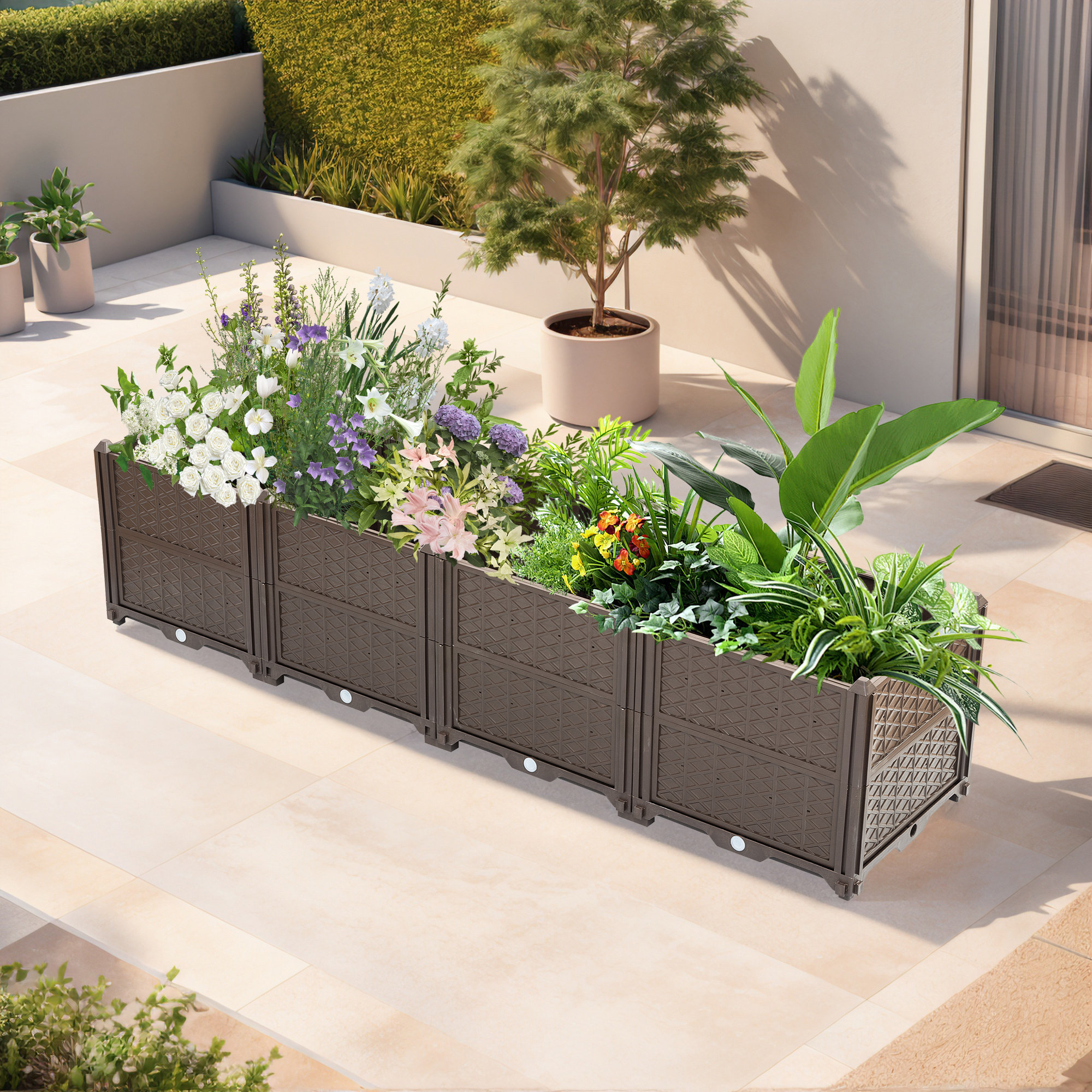 Lark Manor Outdoor Rectangular Planter Box Raised Garden Bed - Wayfair ...