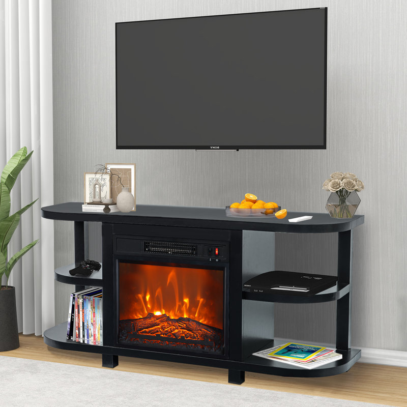Latitude Run® 48" TV Stand With 18" Insert Electric Fireplace And Open ...