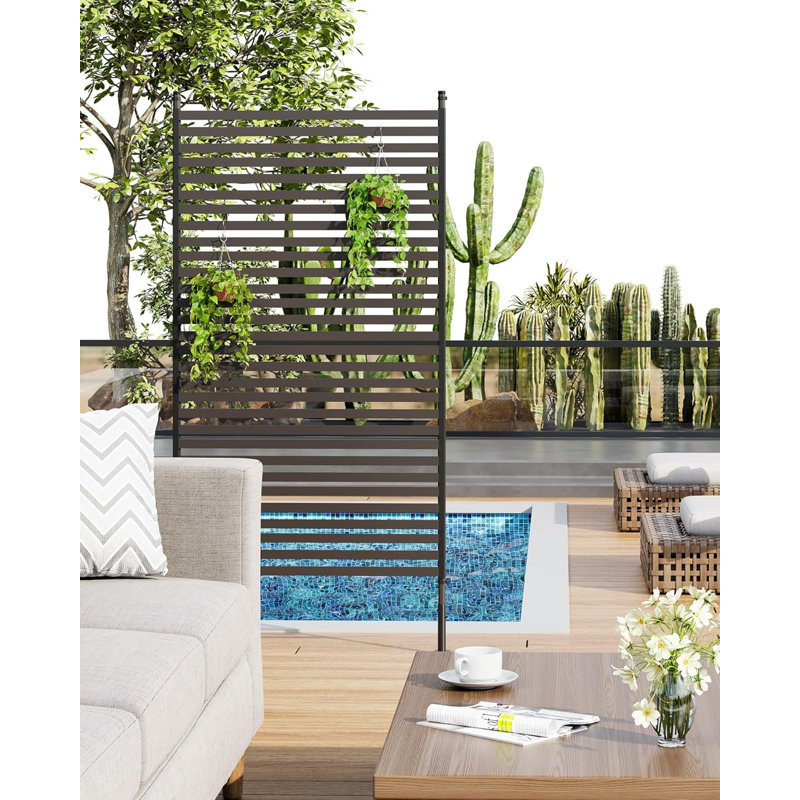 gaomon Metal Privacy Screen Outdoor Privacy Screen Freestanding, PE ...