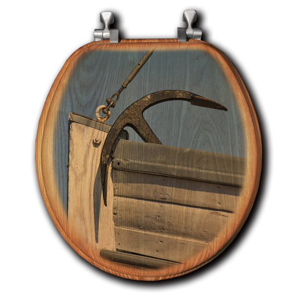 House & Homebody Co. Siège de toilette rond en chêne anchors away ...