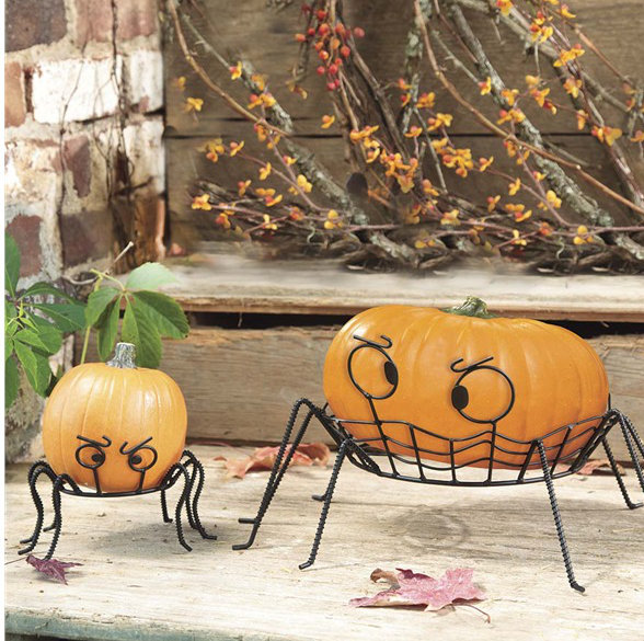 Plow & Hearth 2 Piece Spider Pumpkin Holder Set & Reviews | Wayfair