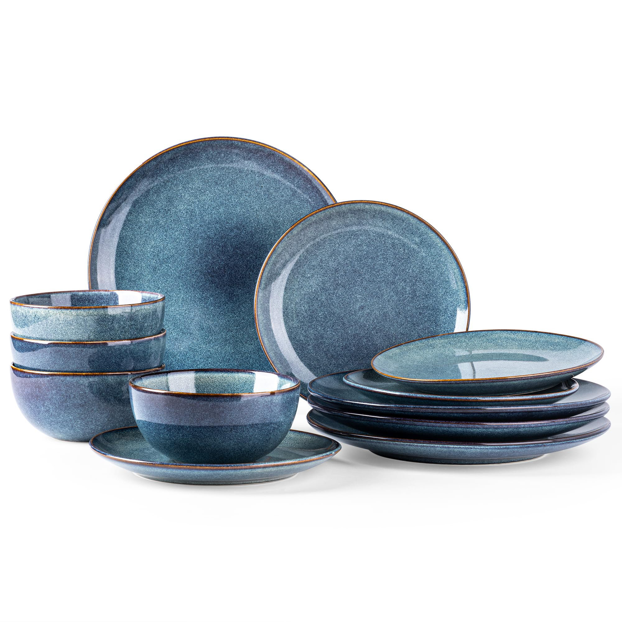 One Allium Way® Ceramic Dinnerware Sets For 4, 12 Pieces Handpainted ...