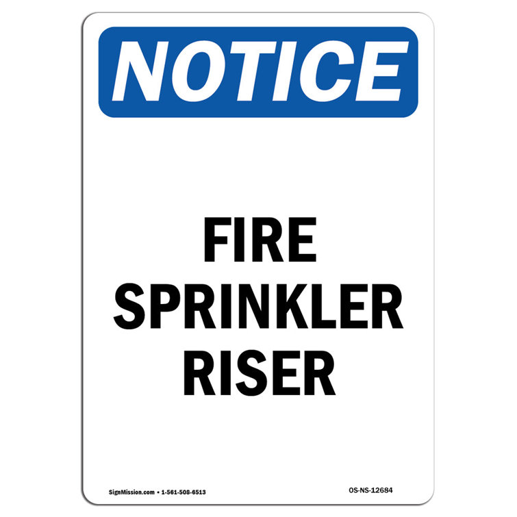 SignMission Fire Sprinkler Riser Sign | Wayfair