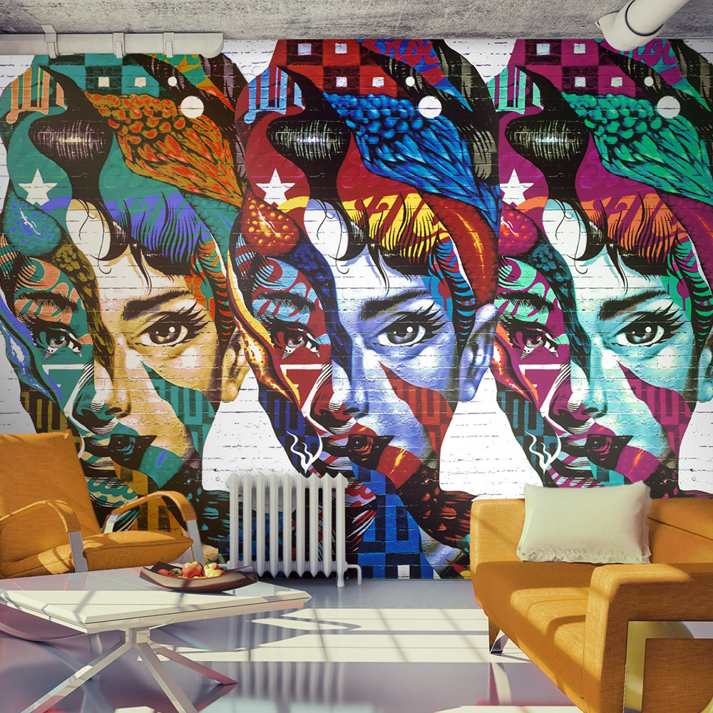 East Urban Home Colourful Faces Wall Mural | Wayfair
