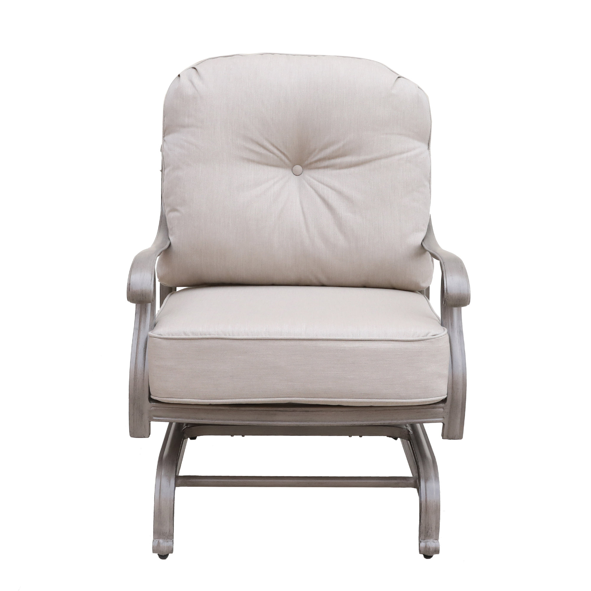 Red Barrel Studio® Cast Aluminum Club Motion Chair With Cushion, Set of ...