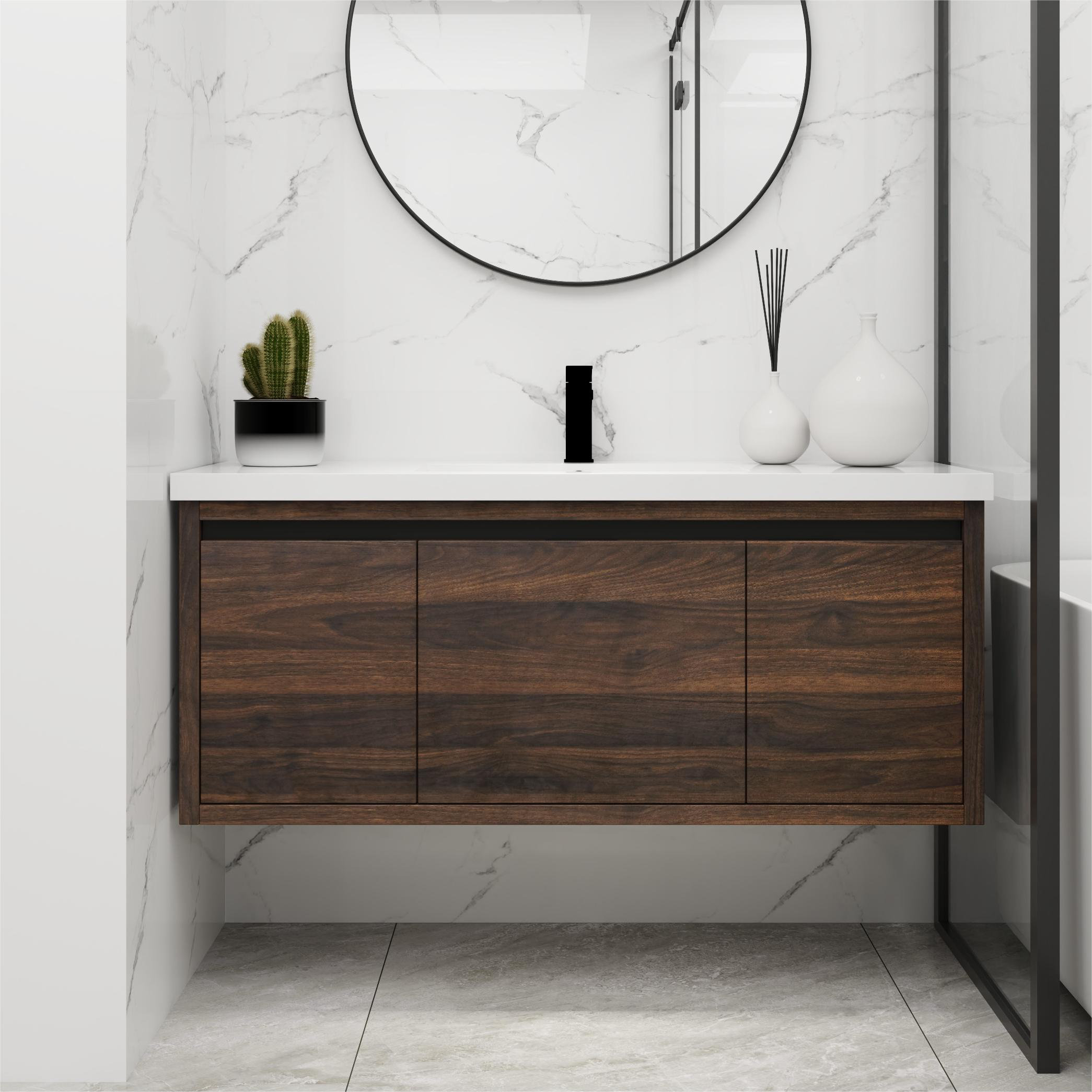 Latitude Run® Ephie 48'' Modern Plywood Wall Mounted Single Bathroom ...