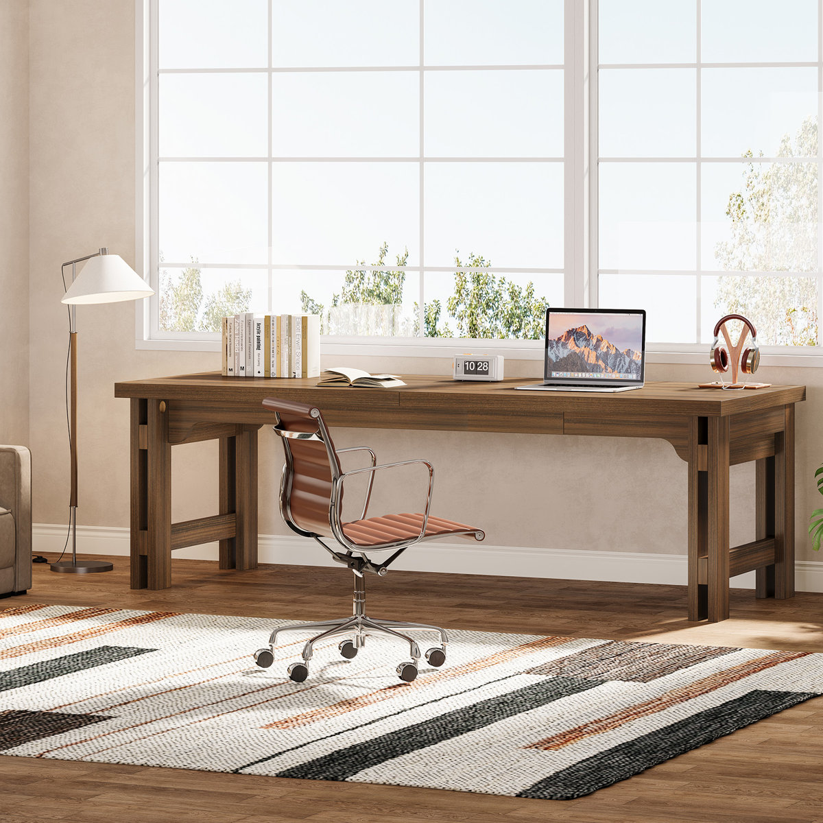 Millwood Pines 79 Inch Extra Long Desk, Two-person Desk Double Desk ...