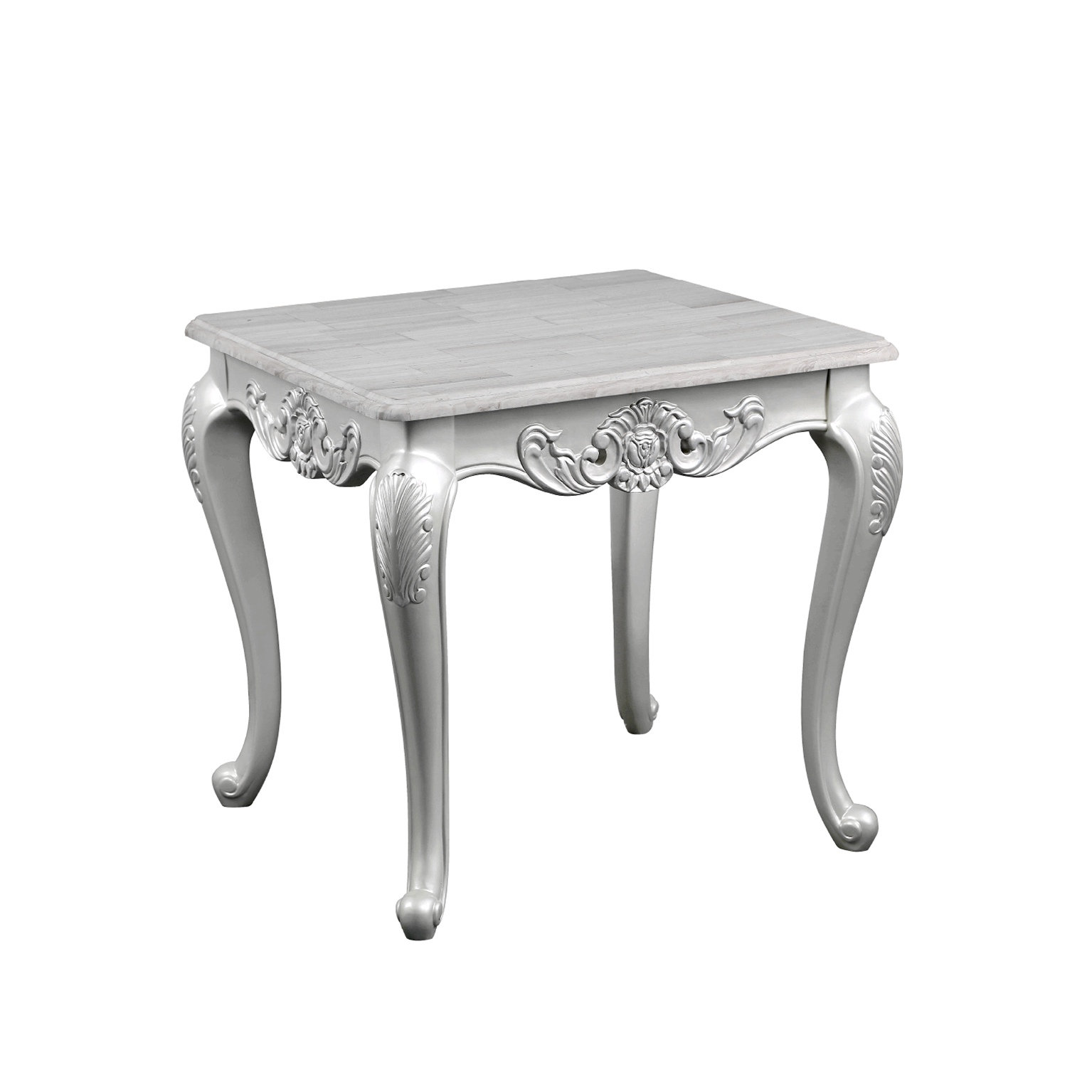 Rosdorf Park Traditional Style End Table Made With Wood In Silver ...