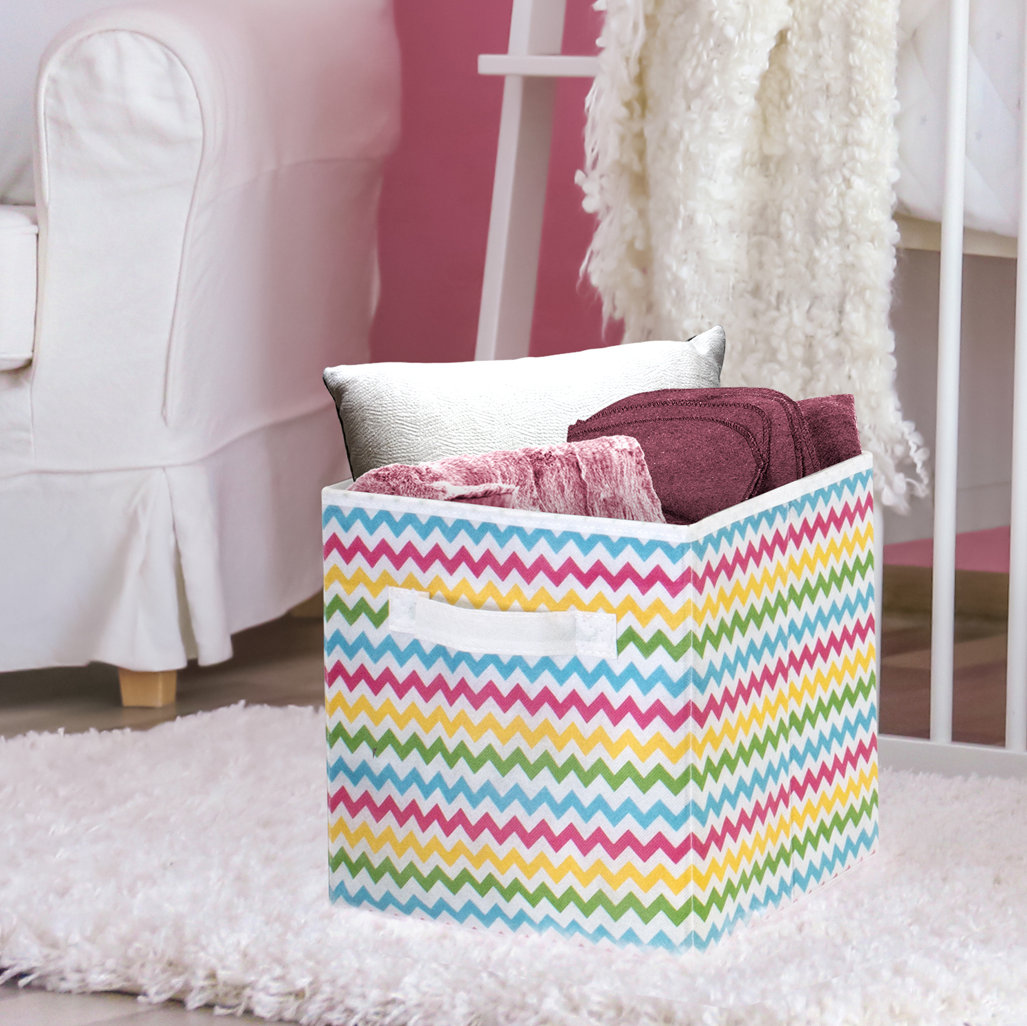 Sorbus 11" Foldable Fabric Storage Cube Bins with Handles in Rainbow ...
