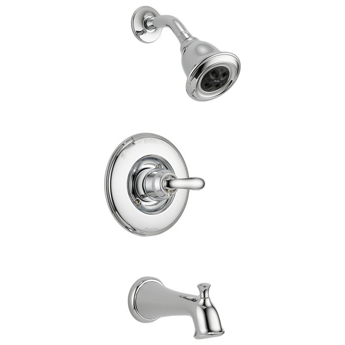 Delta Linden Diverter Tub and Shower Faucet Trim with Lever Handles and ...