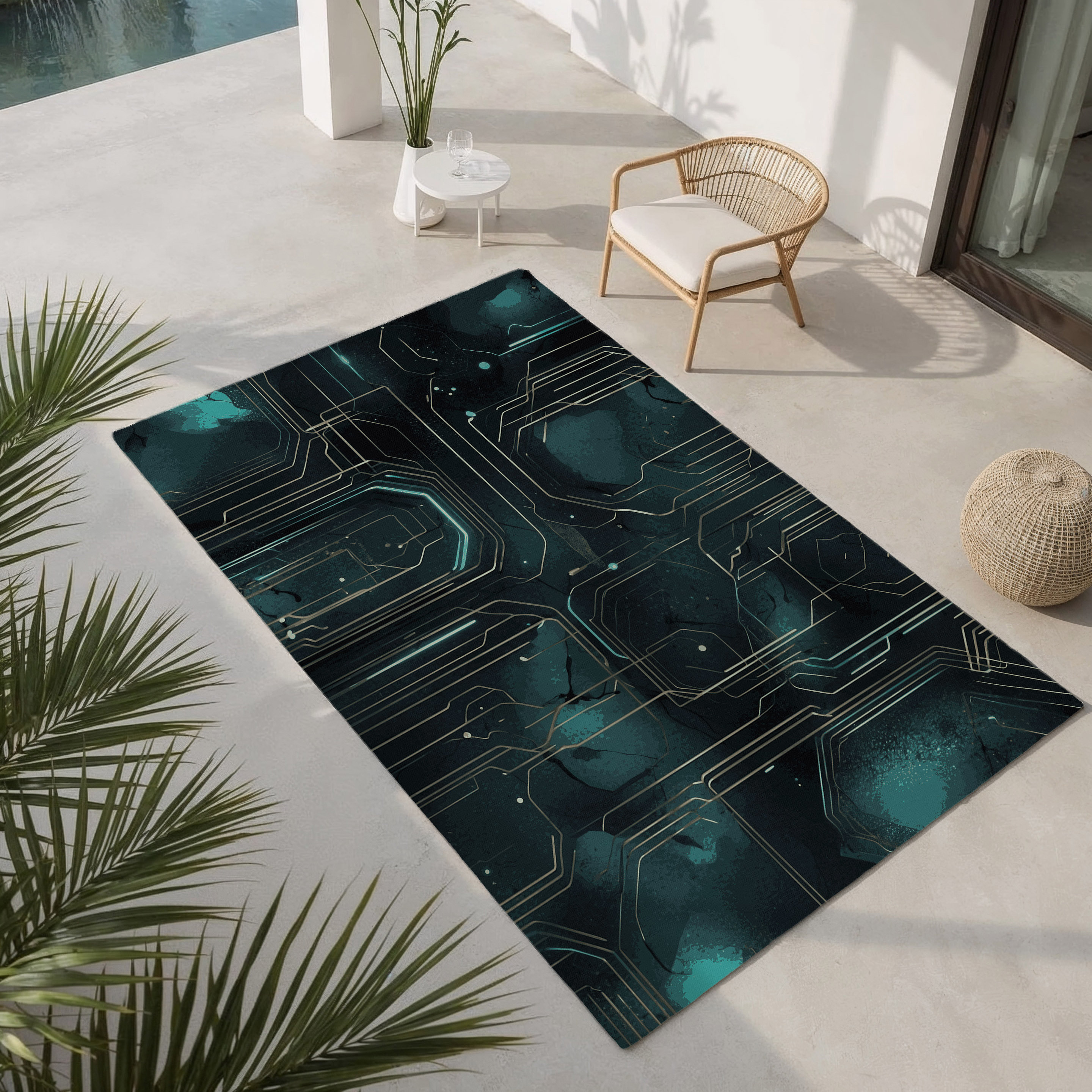 Wrought Studio™ Orbit Fracture Indoor And Outdoor Area Rug | Wayfair