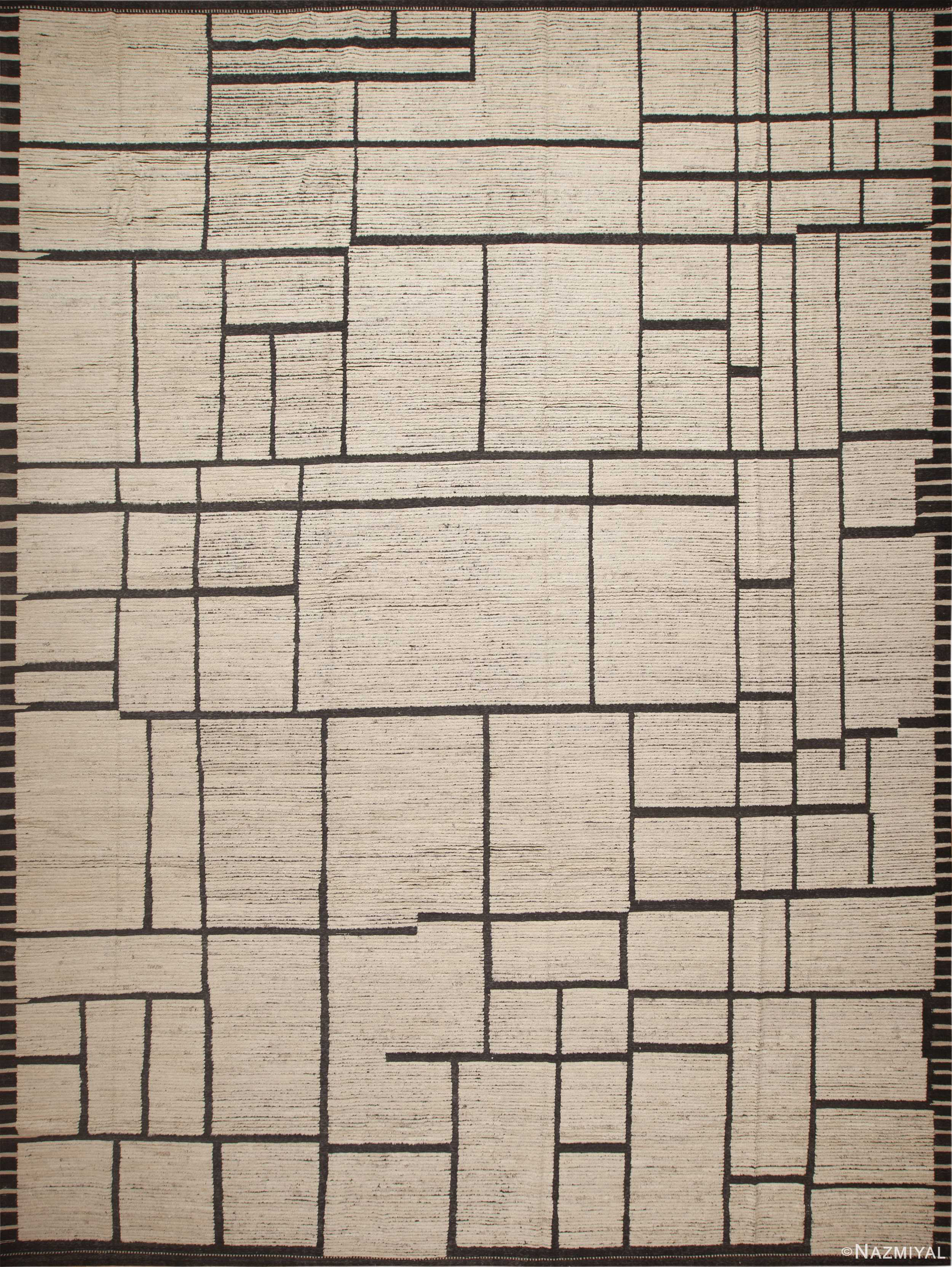 Nazmiyal Collection One-of-a-Kind Large Size Dark Brown/Cream Artistic ...