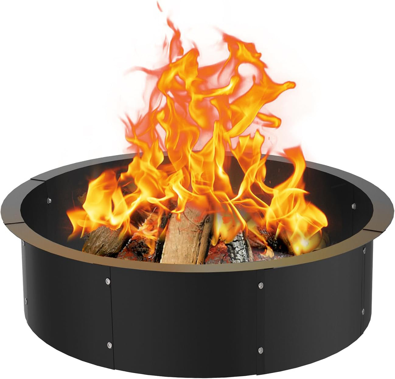 17 Stories Round Fire Pit Ring Insert 35 Inch Outer 31 Inch Inner DIY ...