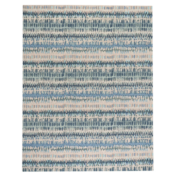 Dash and Albert Rugs Paint Chip Blue Hand Micro Hooked Wool Rug ...