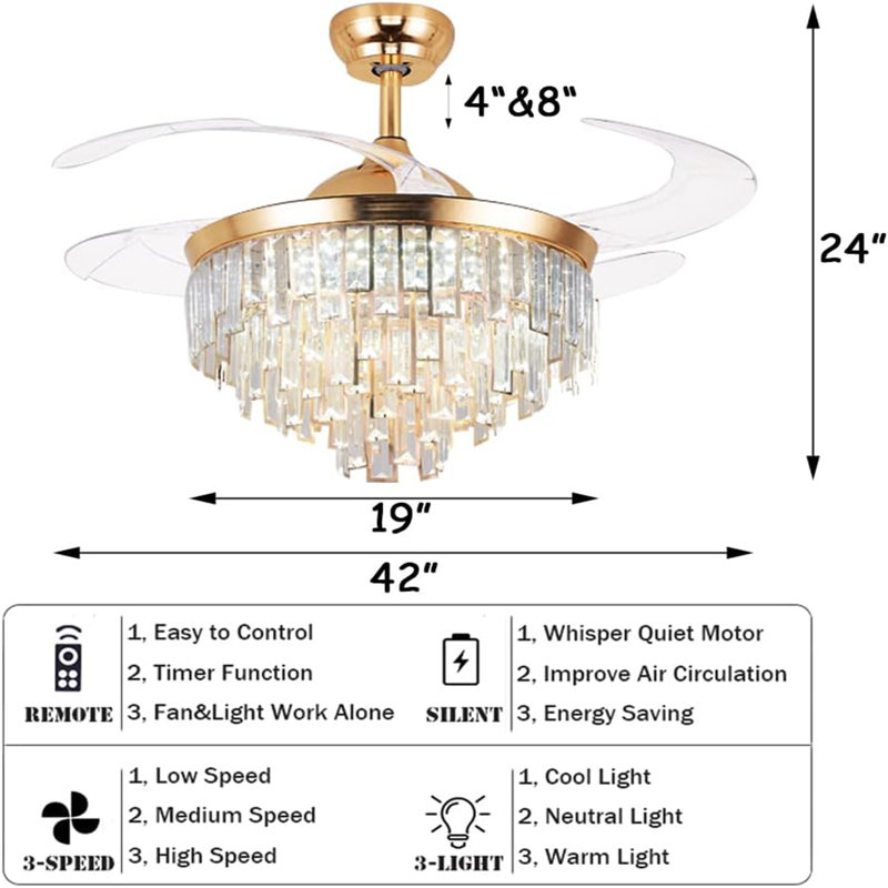 Mercer41 Shorif 42'' Ceiling Fan with LED Lights | Wayfair