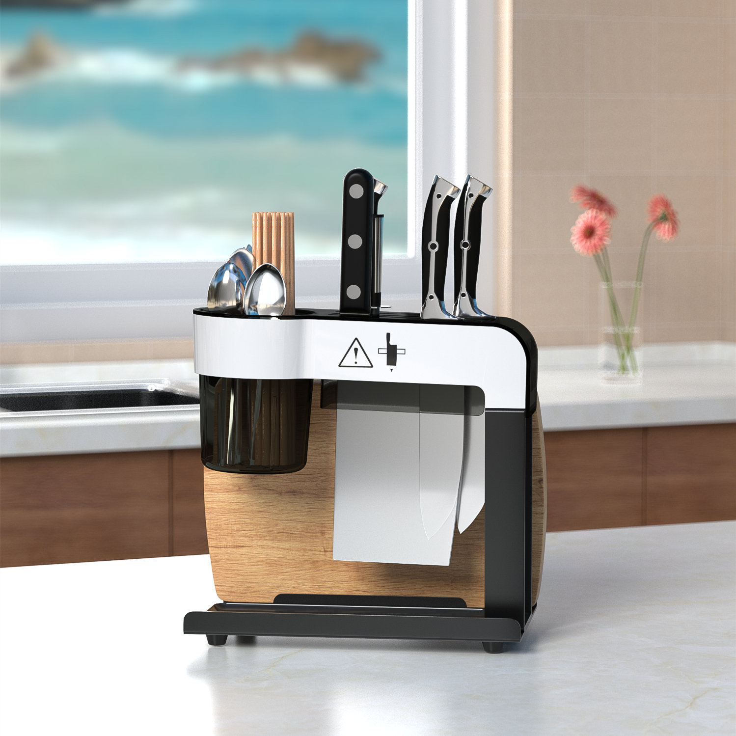 Premium Racks Premiumracks Multifunctional Stainless Steel Knife Block ...