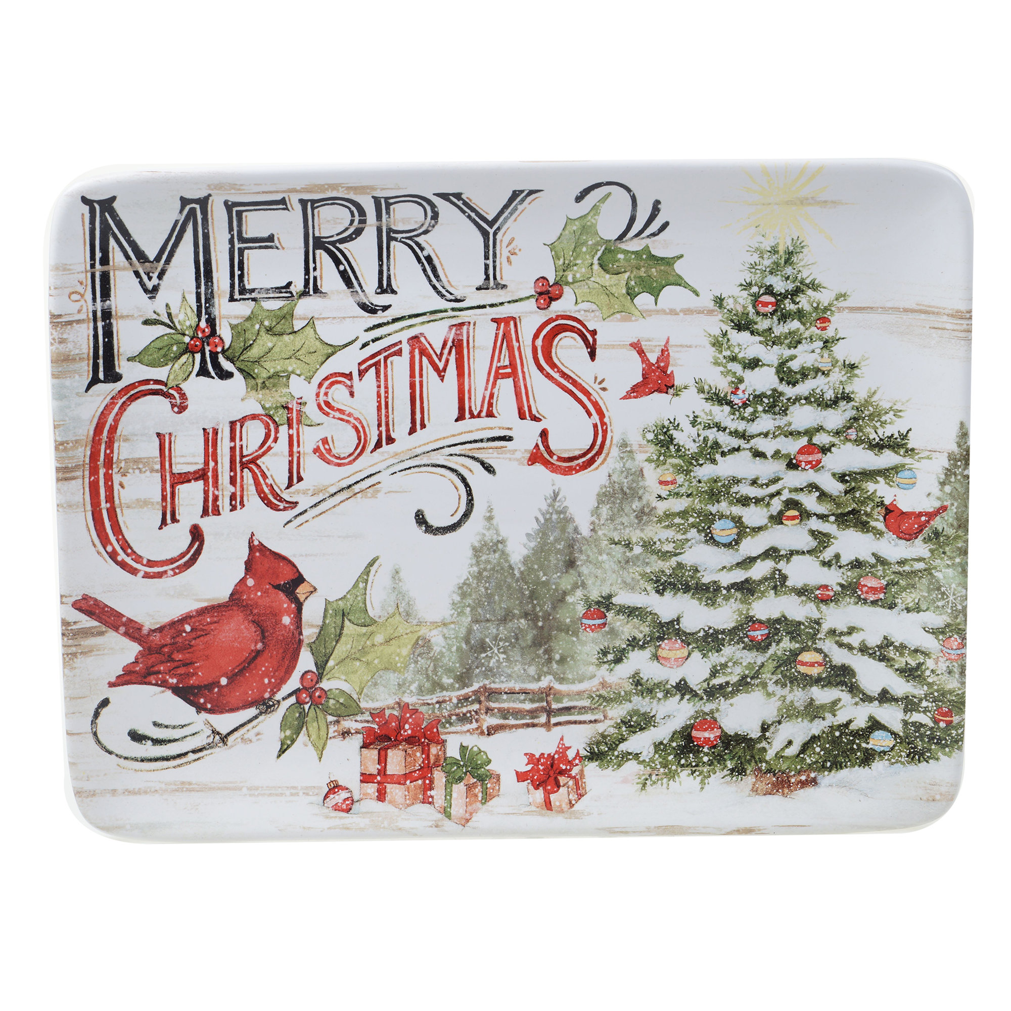 Certified International Evergreen Christmas Rectangular Platter ...