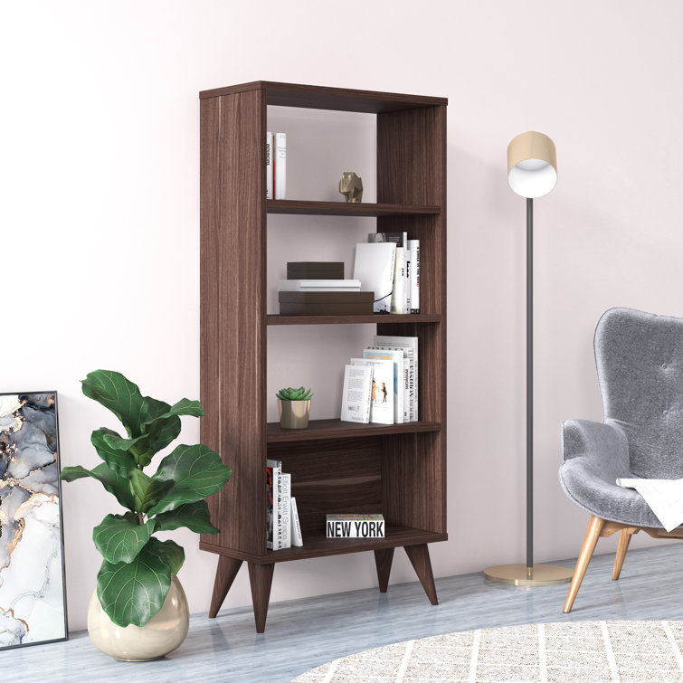 Blue Elephant Soho Tiny Bookcase, Standing Bookshelf with 4-tier ...