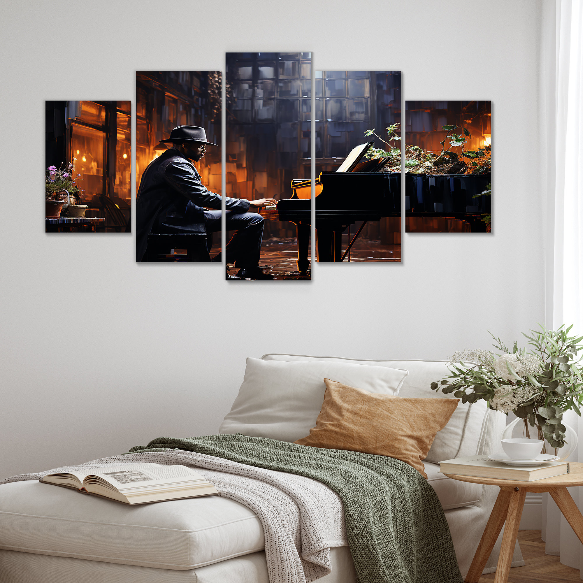 Lark Manor™ Floral Piano Jazz Room Elegance III - Music Piano ...