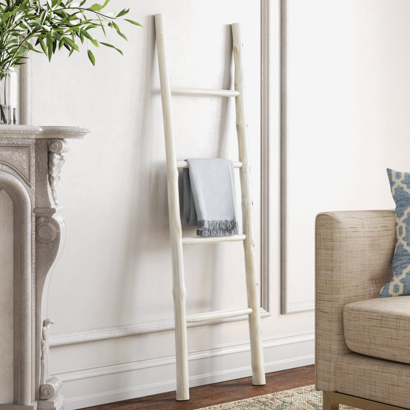 Kelly Clarkson Home Teak Wood Handmade 4 Rack Ladder 18" x 2" x 59 ...