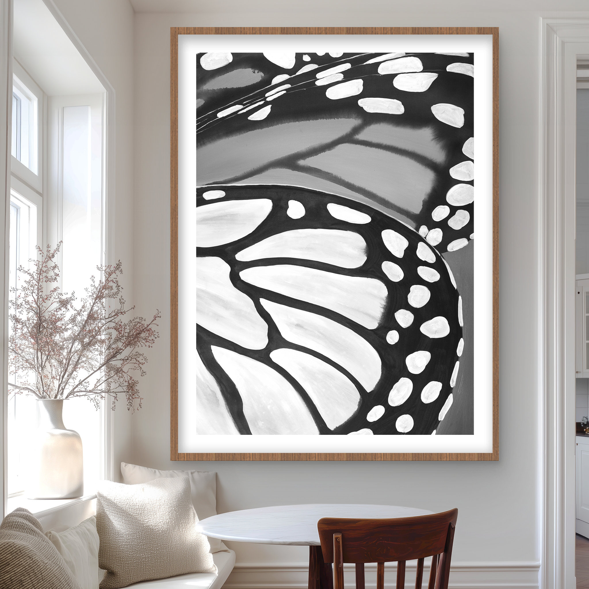 Lark Manor™ Butterfly Wings Closeup - Black & White Framed Print Decor ...