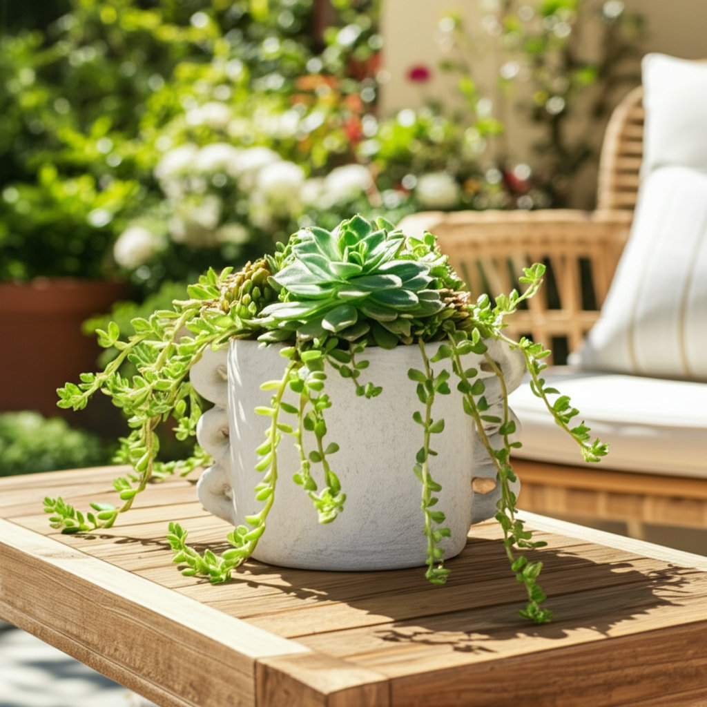 Dakota Fields Cement Arch Handle Planter | Wayfair