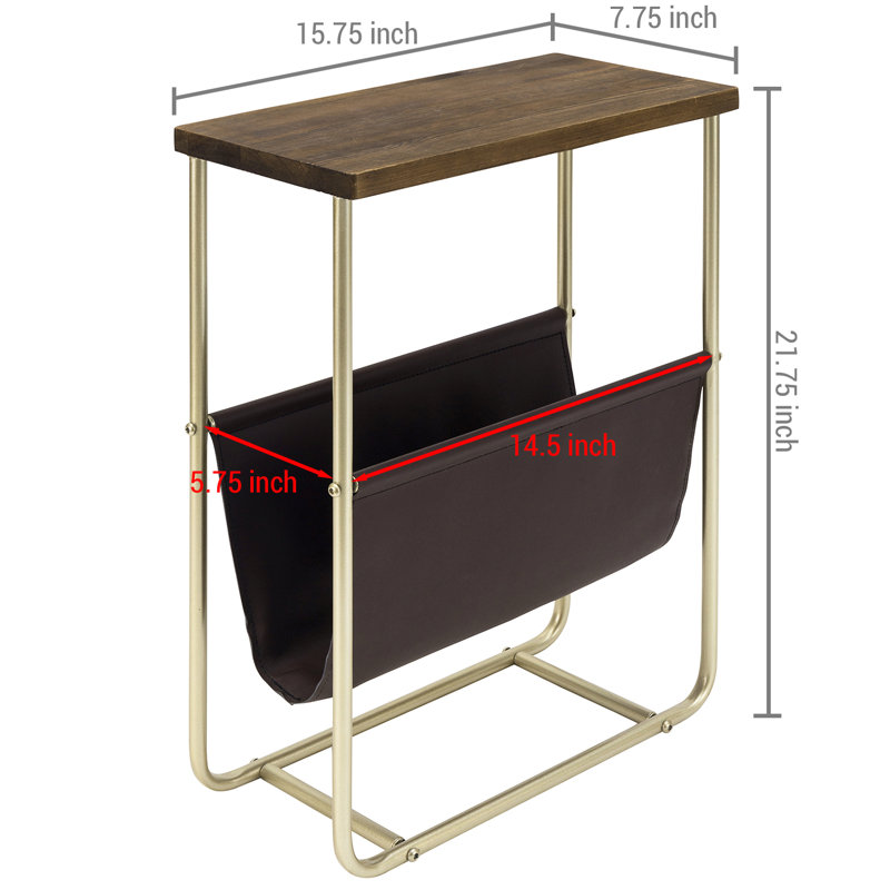 Mercer41 Sabbag Metal Side Table Magazine Rack | Wayfair