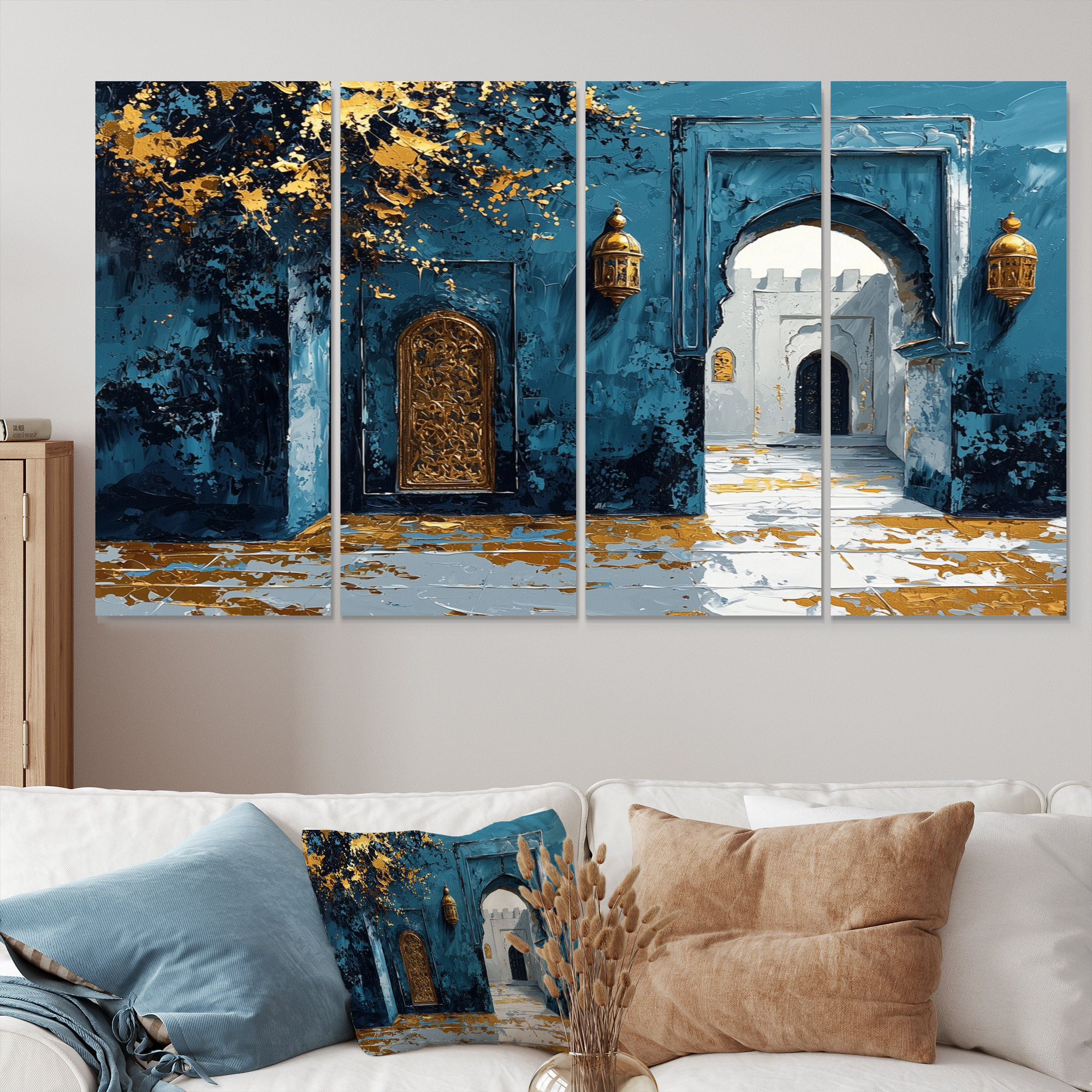 Winston Porter Morocco Blue And Gold Rabat Kasbah Door - Morocco Wall ...