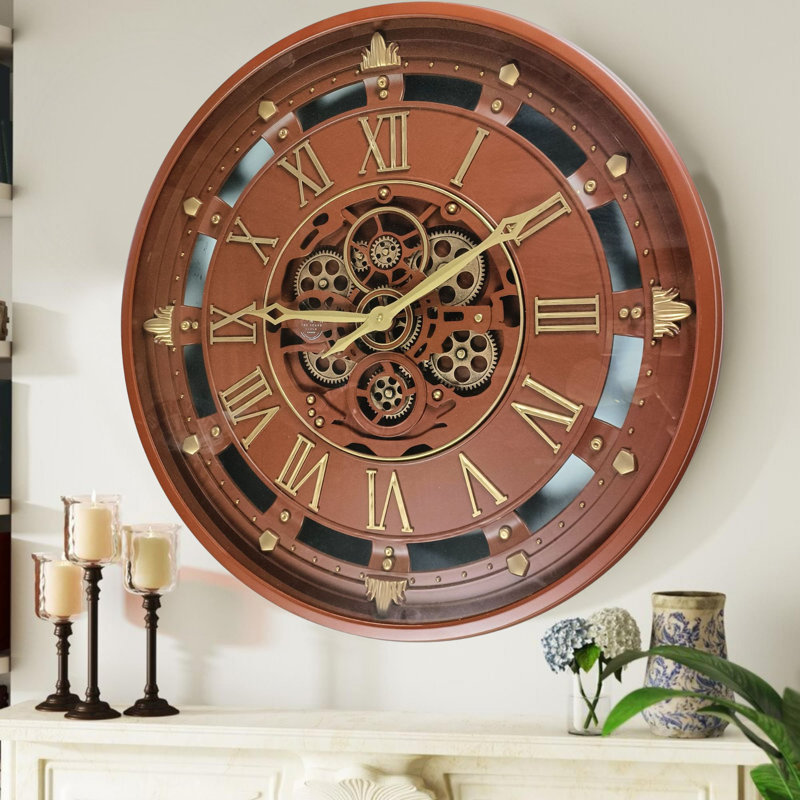 The Gears Clock Wall Clock 26" Round Oversized for Living Room decor ...