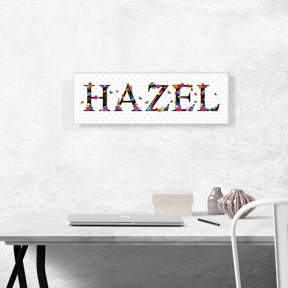 ARTCANVAS HAZEL Girls Name - Wrapped Canvas Panoramic Textual Art Print ...