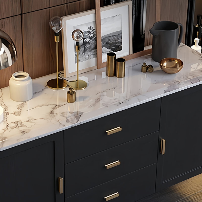 Licalilo Elegant Modern Marble Storage Cabinet for Bedroom | Wayfair