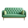 Everly Quinn Green Loveseat Sofa With Tulip Pattern Modern Upholstered ...