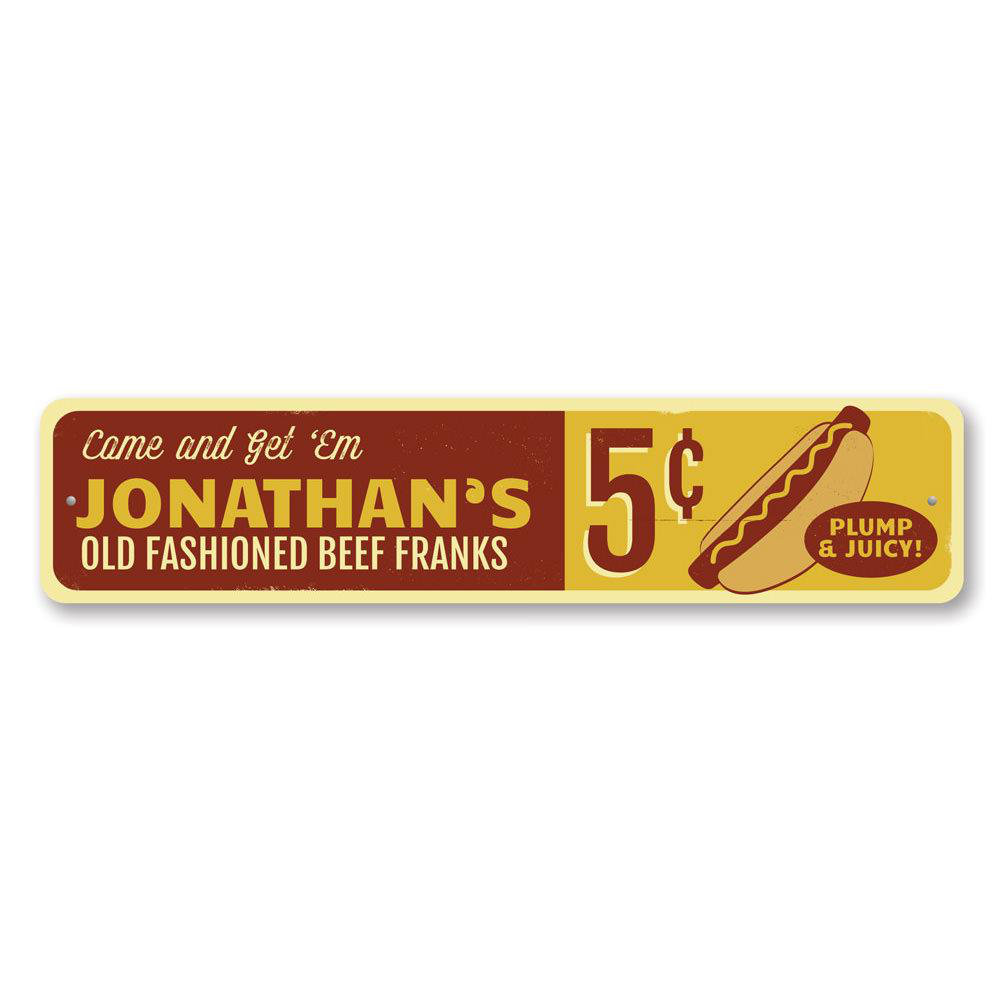 Lizton Sign Shop, Inc Old Fashioned Beef Franks Sign - 6" X 24 ...